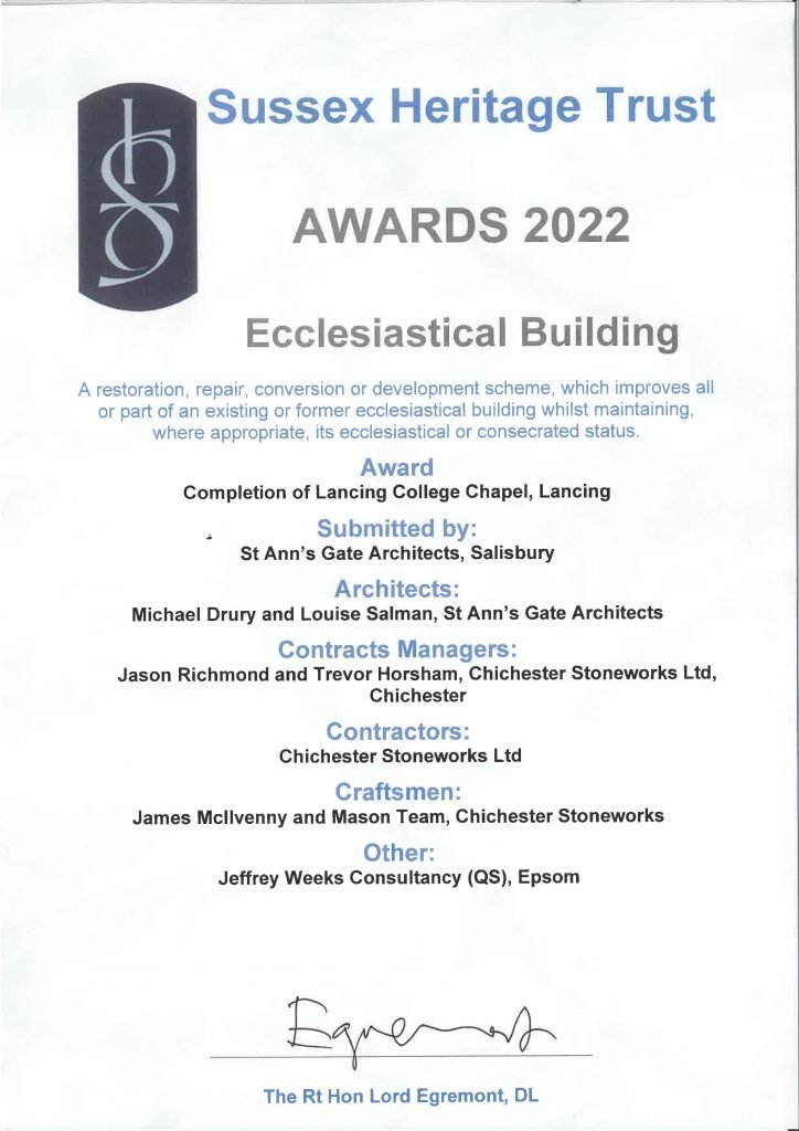 Sussex Heritage Trust 2022 Ecclesiastical Award winners! – Chichester ...